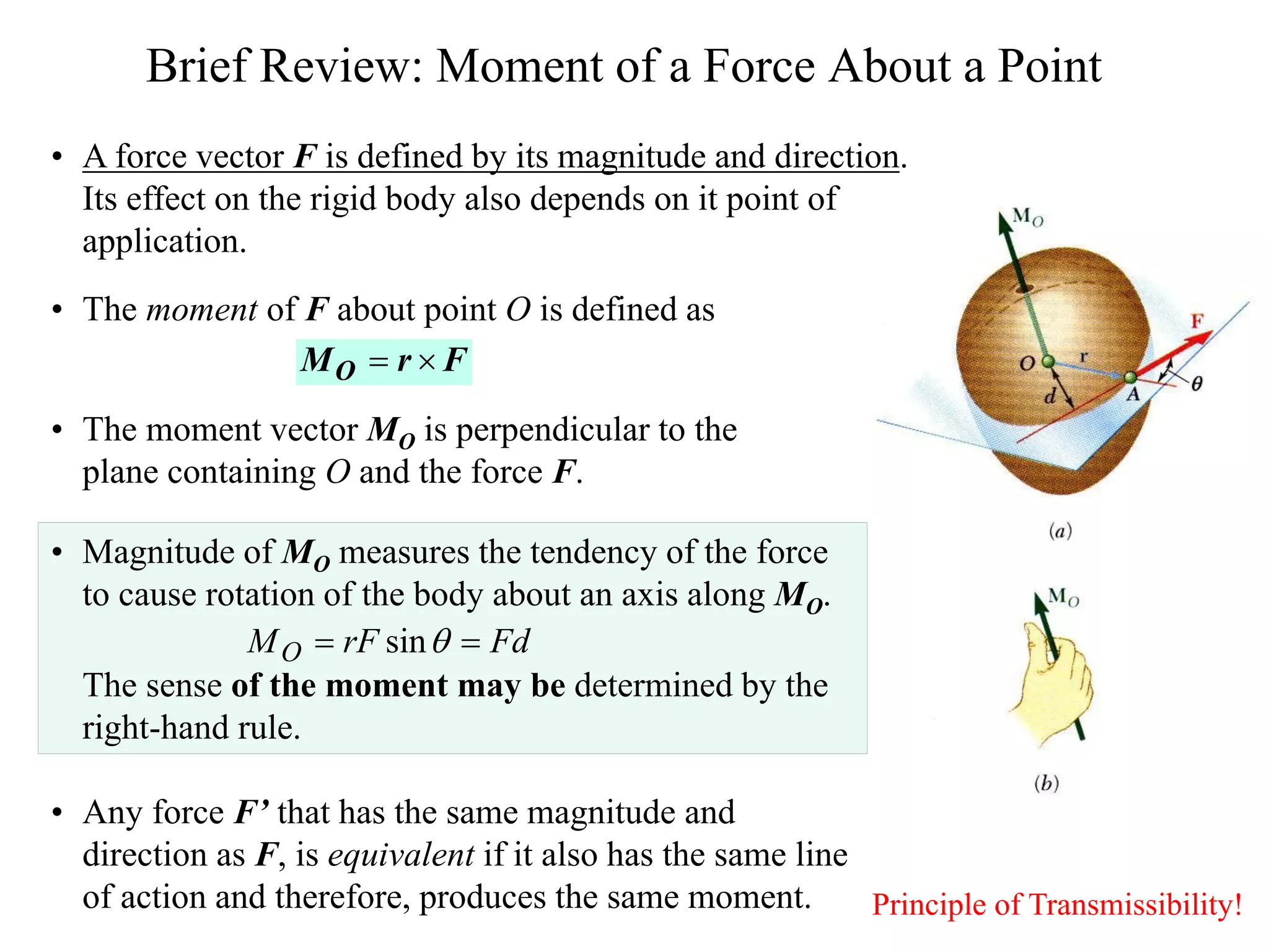 Lecture Statics Moments of Forces | PDF
