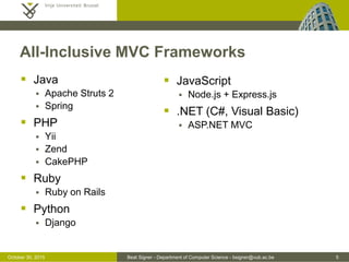 Web Application Frameworks - Web Technologies (1019888BNR) | PPT