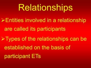 Degree of relationships in DBMS and cardinality | PPT
