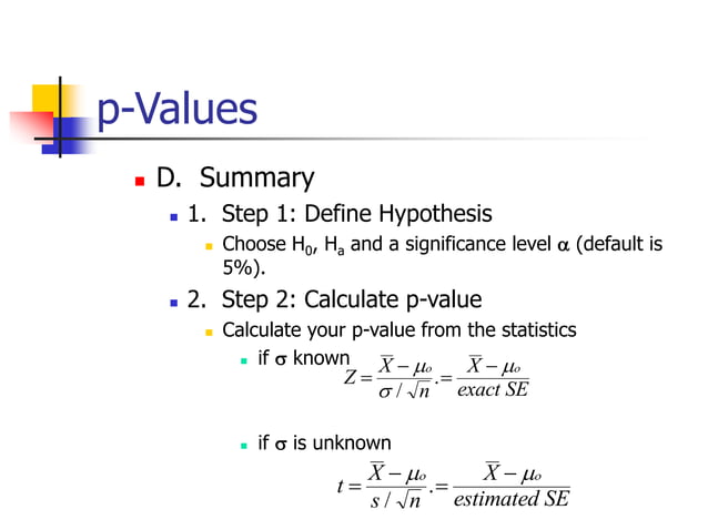 Statistical tools in hypotheses testing design | PPT