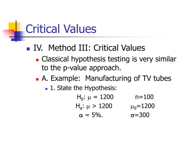 Statistical tools in hypotheses testing design | PPT