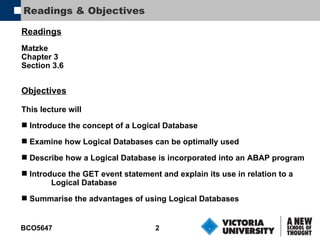 Lecture07 abap on line | PPT | Databases | Computer Software and Applications