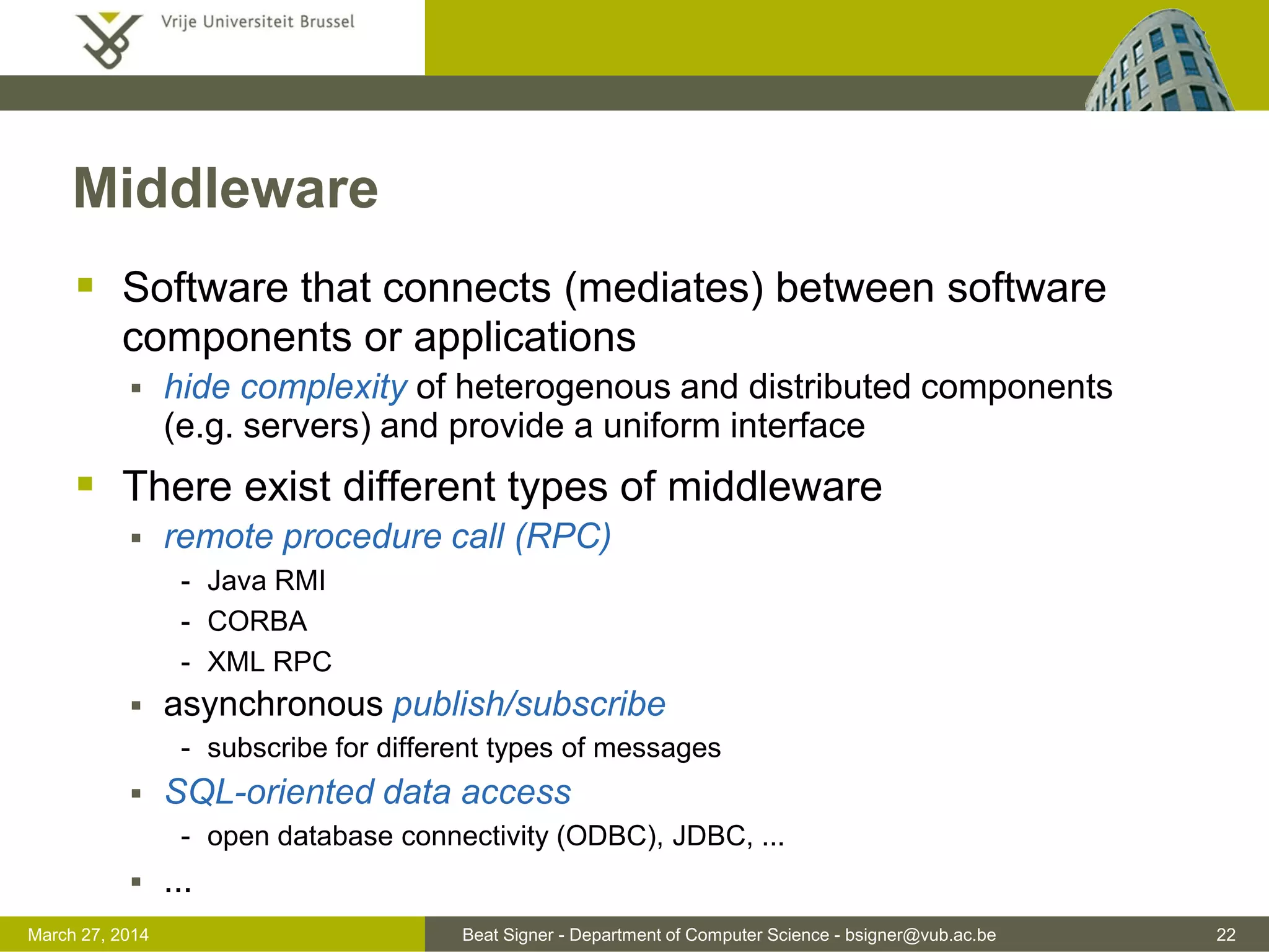 DBMS Architectures and Features - Lecture 7 - Introduction to Databases (1007156ANR) | PPT