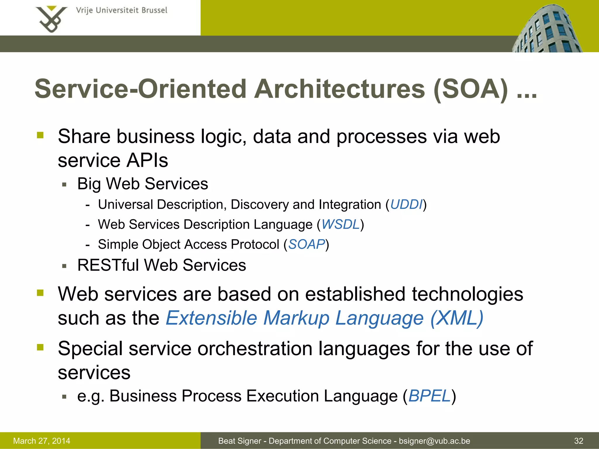 DBMS Architectures and Features - Lecture 7 - Introduction to Databases (1007156ANR) | PPT