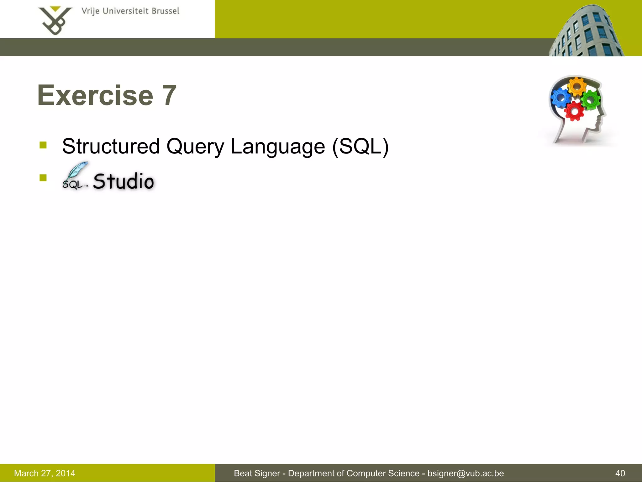 DBMS Architectures and Features - Lecture 7 - Introduction to Databases (1007156ANR) | PPT