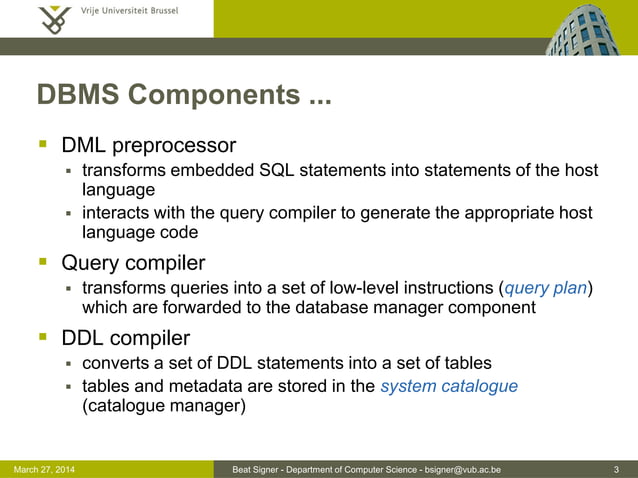 Dbms Architectures And Features Lecture 7 Introduction To Databases 1007156anr Ppt