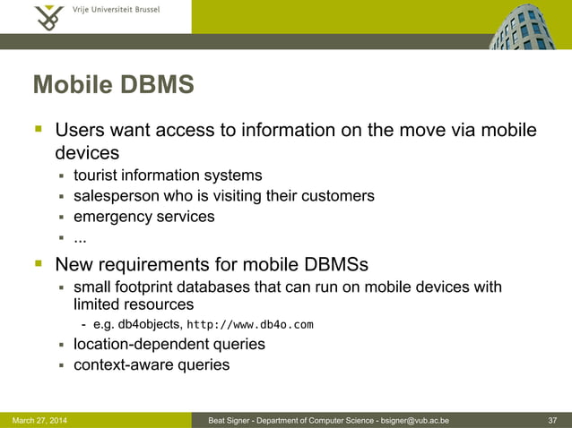 Dbms Architectures And Features Lecture 7 Introduction To Databases 1007156anr Ppt