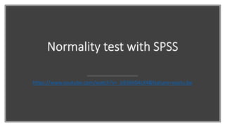 Checking assumption of normality | PPTX
