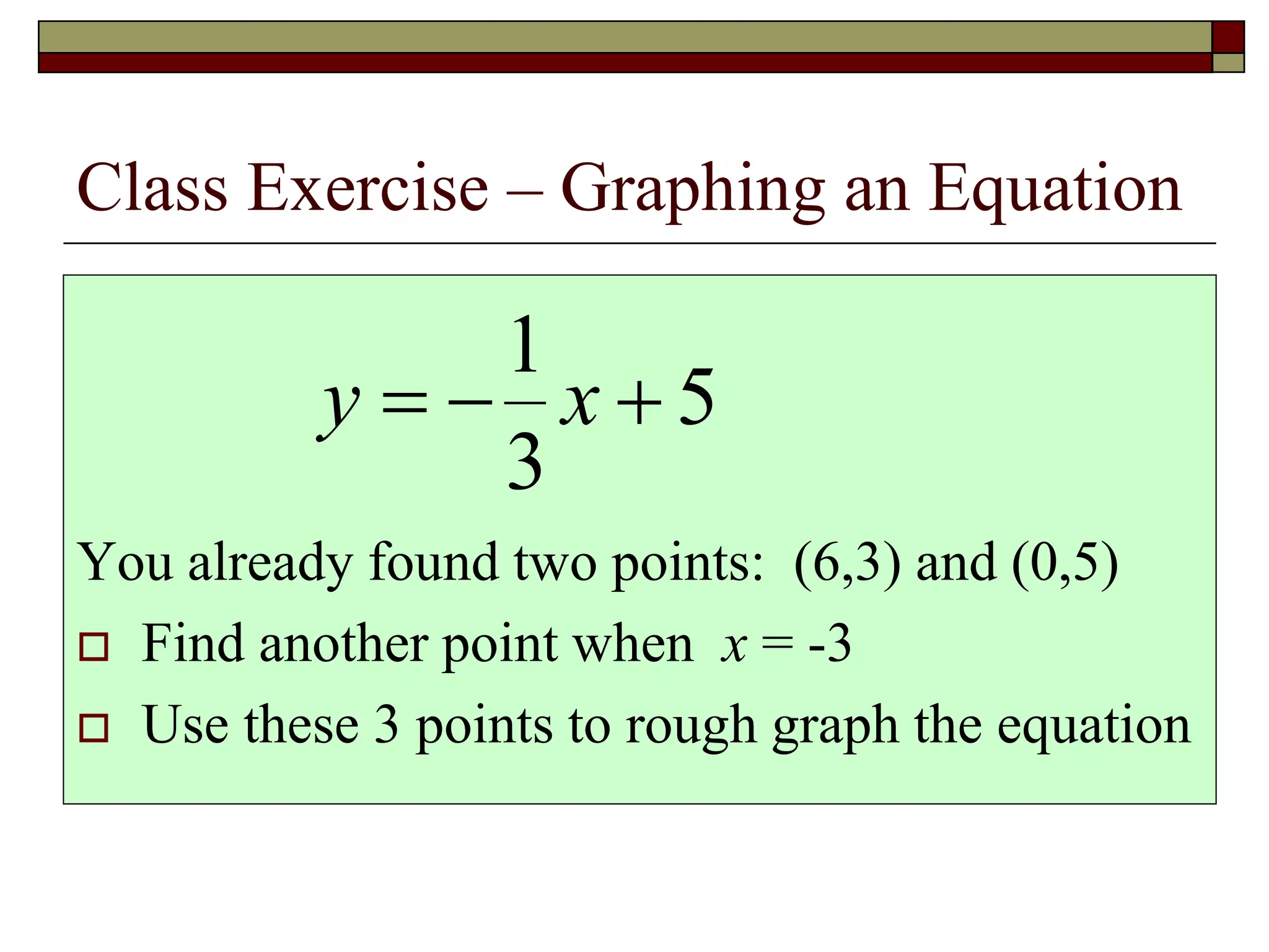 Lecture 07 graphing linear equations | PPT