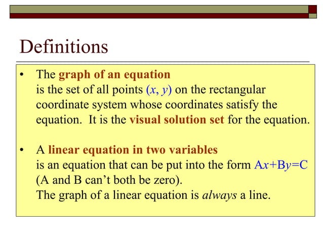 Lecture 07 graphing linear equations | PPT