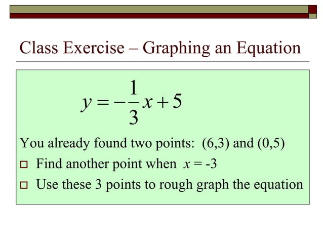 Lecture 07 graphing linear equations | PPT