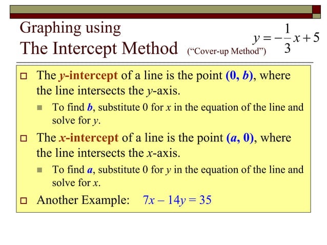 Lecture 07 graphing linear equations | PPT