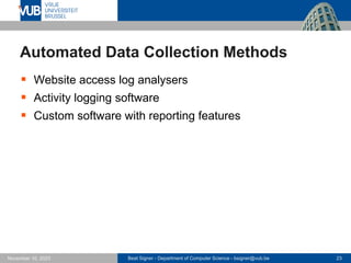 HCI Research Methods - Lecture 7 - Human-Computer Interaction (1023841ANR) | PPT