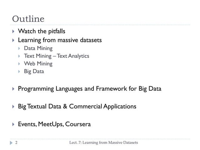 Lecture 7: Learning from Massive Datasets | PPTX
