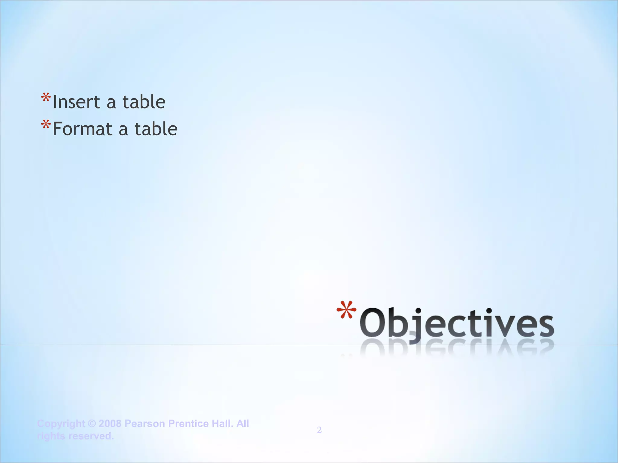 MS Word 2007 insert tables | PPT