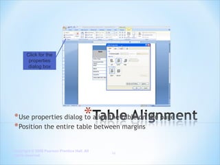 MS Word 2007 insert tables | PPT