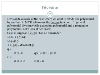 Polynomials and Curve Fitting in MATLAB | PPT