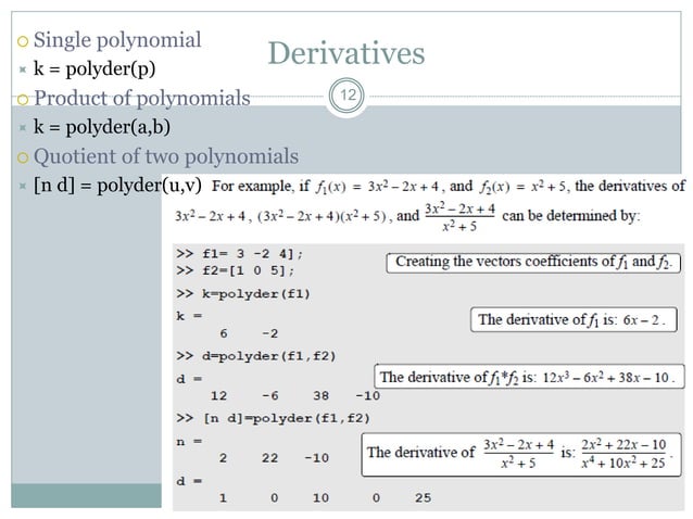 Polynomials and Curve Fitting in MATLAB | PPT