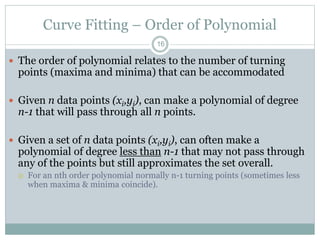 Polynomials and Curve Fitting in MATLAB | PPT