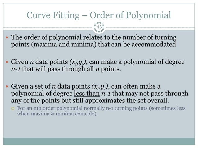 Polynomials and Curve Fitting in MATLAB | PPT