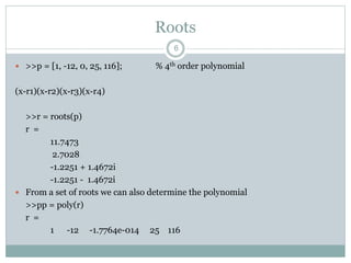 Polynomials and Curve Fitting in MATLAB | PPT