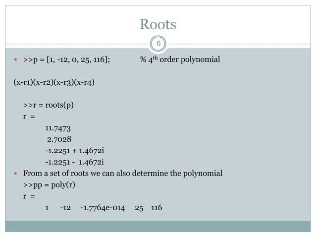 Polynomials and Curve Fitting in MATLAB | PPT