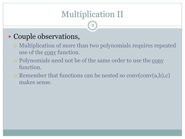 Polynomials and Curve Fitting in MATLAB | PPT
