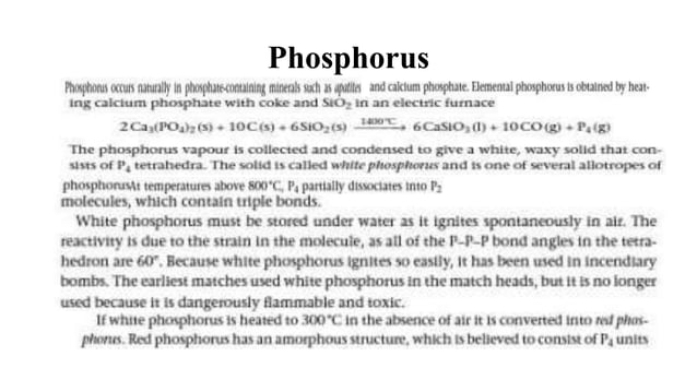 Lecture # 07 Synthesis and Industrial Applications of Phosphorus ...