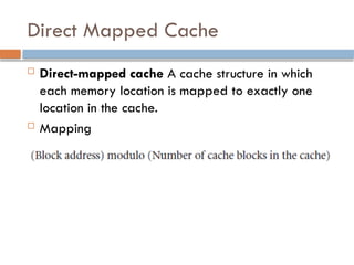 The Basics of Caches COMPUTER ARCHITECTURE | PPTX