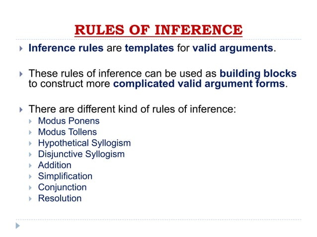 rules of inference in discrete structures | PPTX | Programming Languages | Computing
