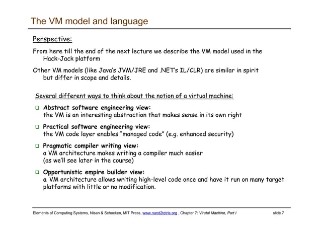Lecture 07 virtual machine i | PPT