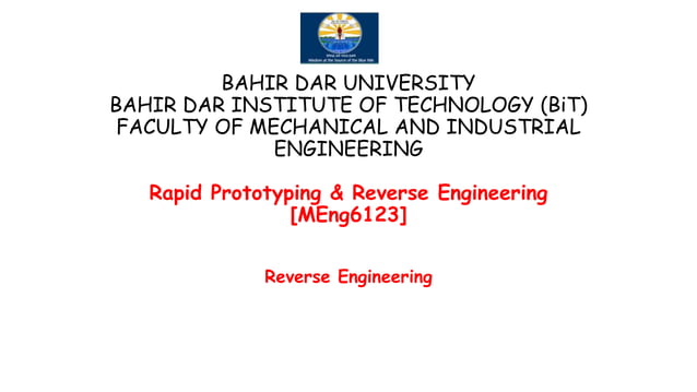 Lecture # 08 Reverse Engineering | PPTX