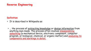 Lecture # 08 Reverse Engineering | PPTX