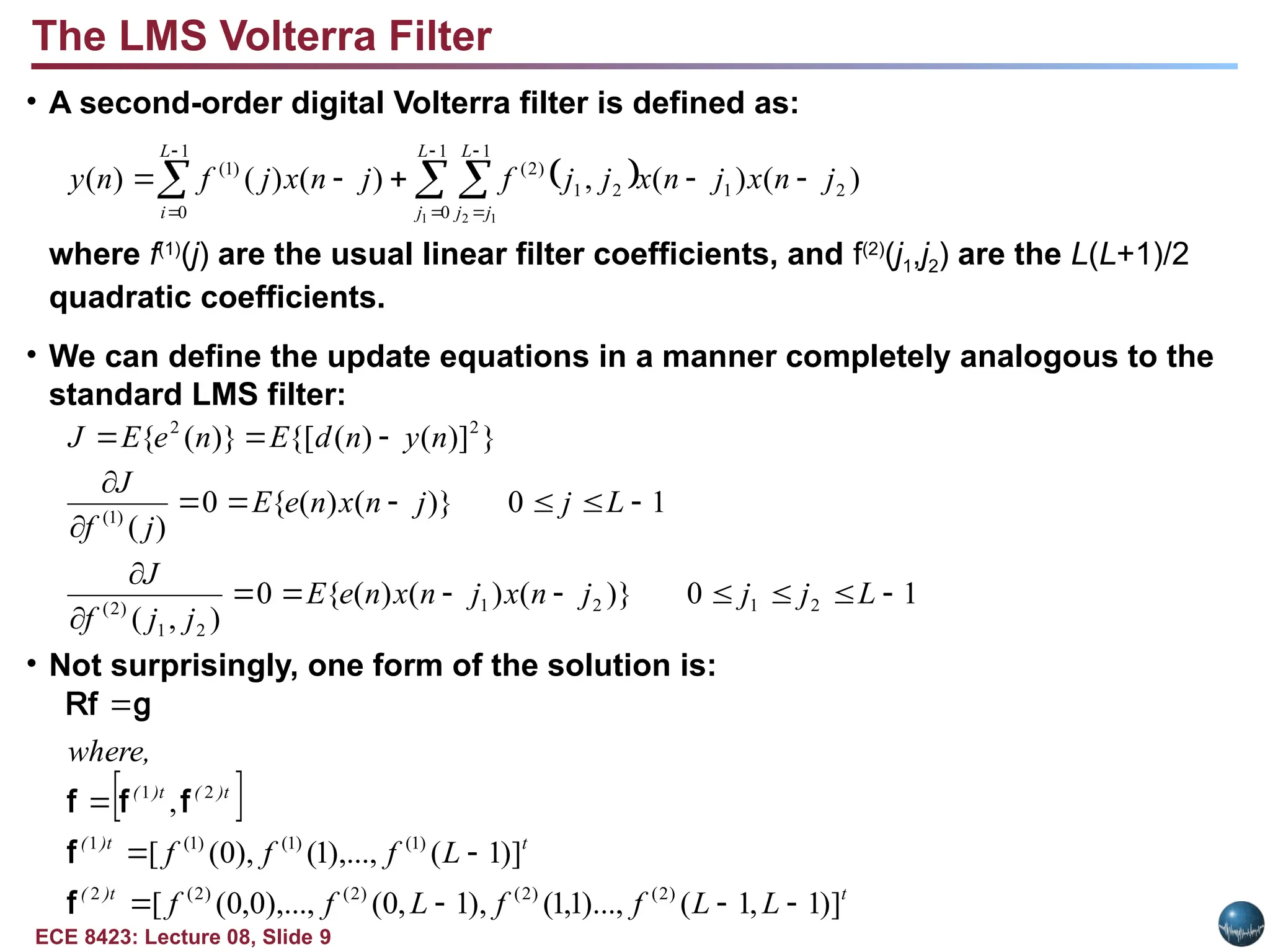 Lecture 08 The Lms Algorithm Signal Processing Pptx