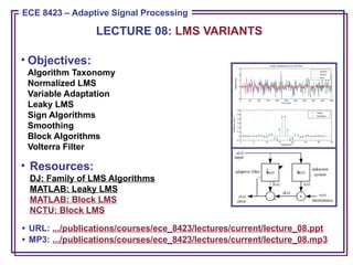 lecture_08_The LMS algorithm_Signal Processing.pptx