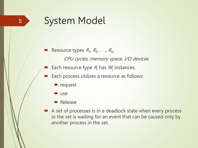 Deadlock In Os Pptx