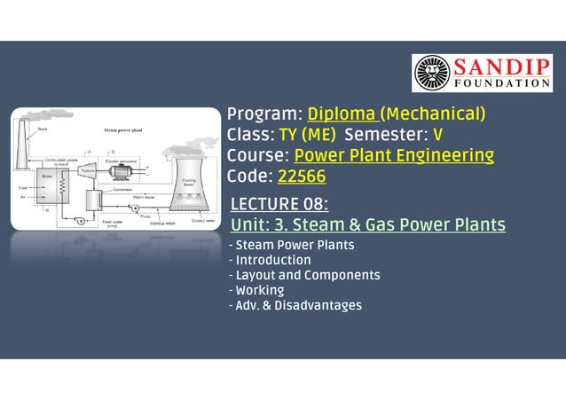 Lecture 08_PPE_Unit 3: Steam and Gas Power Plants | PPT