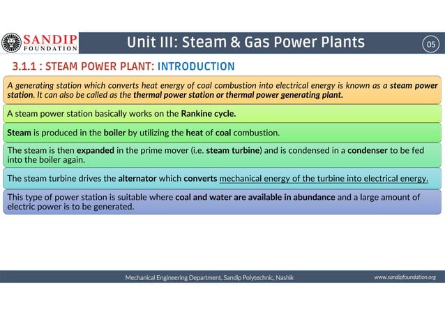 Lecture 08_PPE_Unit 3: Steam and Gas Power Plants | PPT