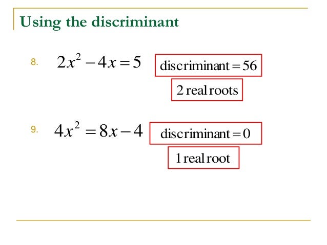 Lecture 08 quadratic formula and nature of roots