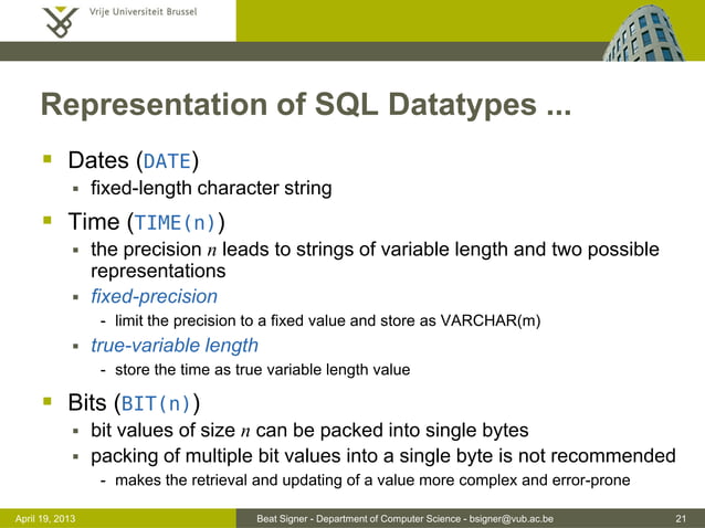 Storage Management - Lecture 8 - Introduction to Databases (1007156ANR) | PDF
