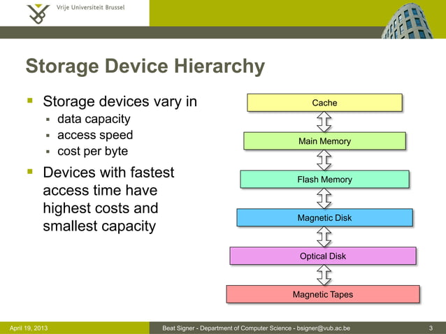 Storage Management - Lecture 8 - Introduction to Databases (1007156ANR ...