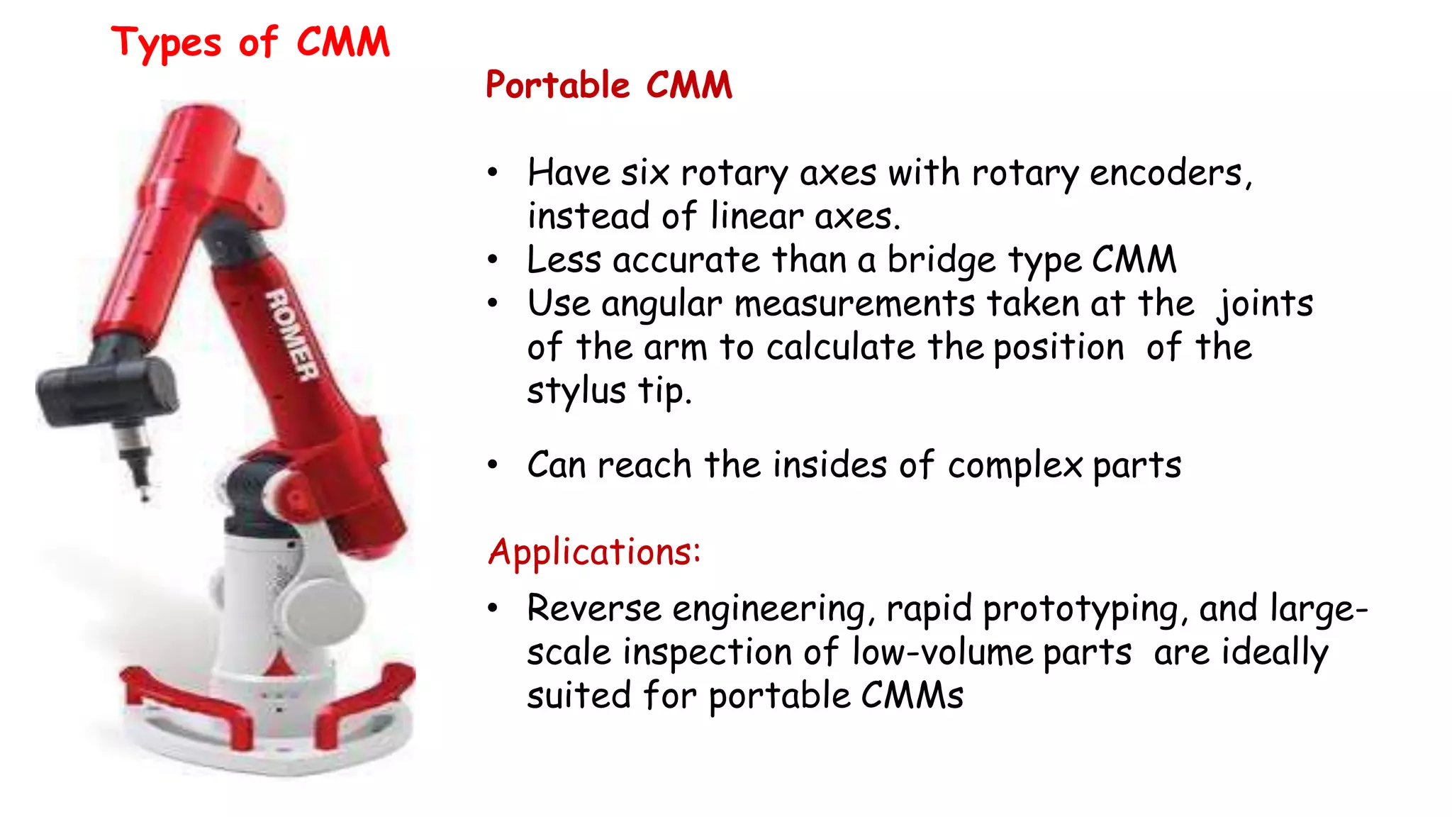 Lecture # 09 Coordinate Measuring Machine (CMM) | PPTX