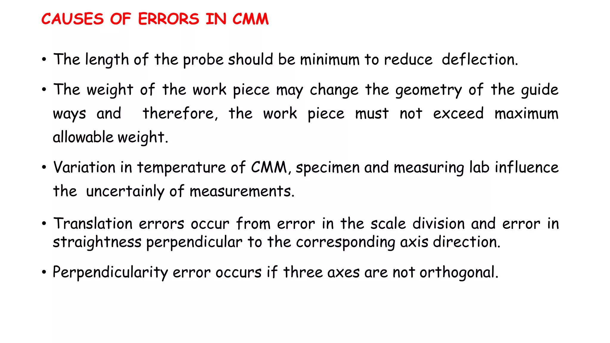 Lecture # 09 Coordinate Measuring Machine (CMM) | PPTX