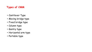 Lecture # 09 Coordinate Measuring Machine (CMM) | PPTX