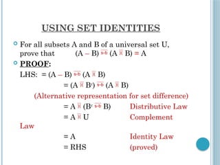 Set Identities and logic Lecture # 09.pptx