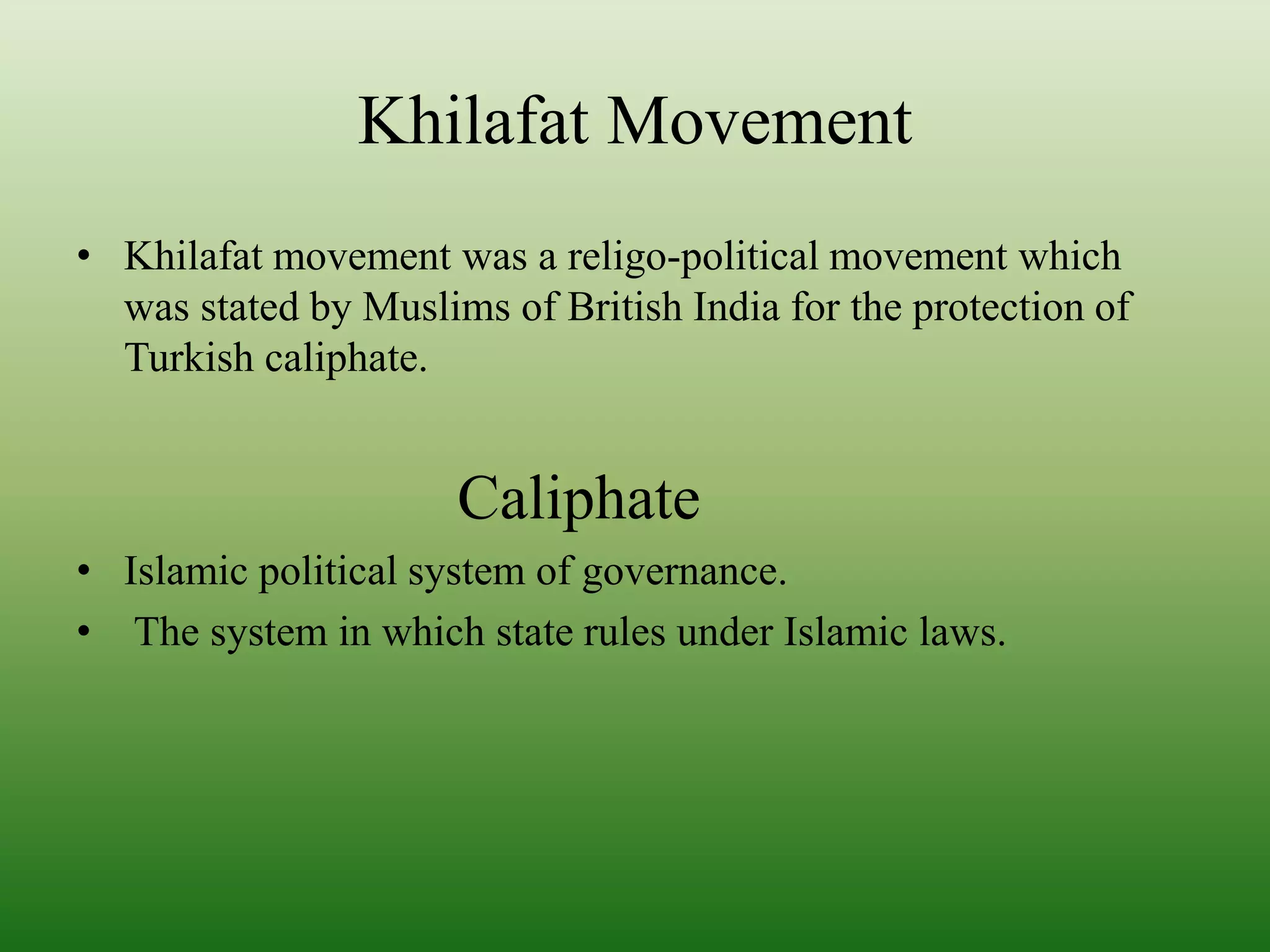 Lecture 09 attempts at hindu muslim unity (1916-30) khilafat movement | PPTX | Islam | Religion ...