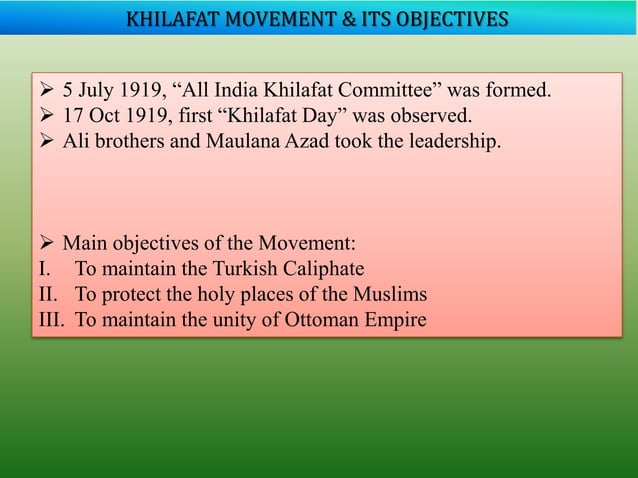 Lecture 09 attempts at hindu muslim unity (1916-30) khilafat movement ...