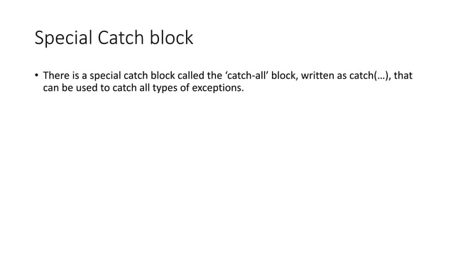 Lecture 09 Exception Handling 1 In C Pptx