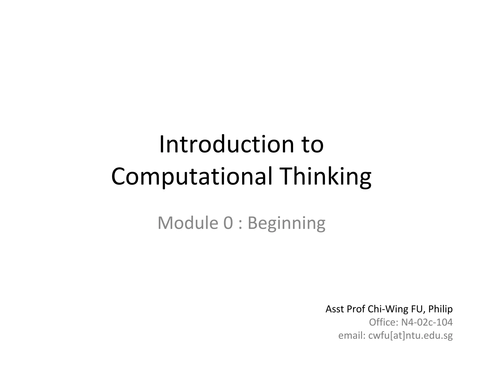 Lecture 0 beginning | PPT