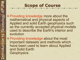 ÖNCEL AKADEMİ: INTRODUCTION TO GEOPHYSICS | PPT